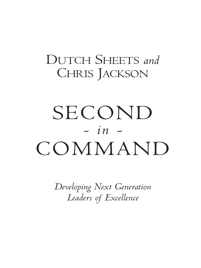 Second in Command | PDF | David | Leadership