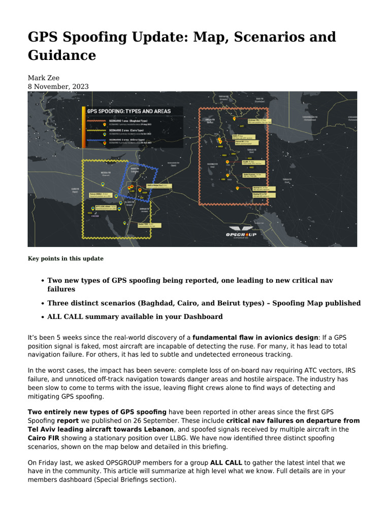 Gps Spoofing Update 08nov2023 | PDF | Global Positioning System | Aviation