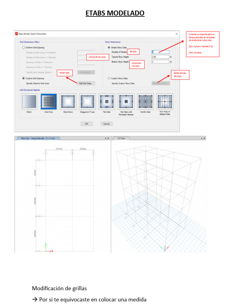 Modelado ETABS: Guía Completa de Diseño | PDF | Viga (Estructura) | Ingeniería de Edificación