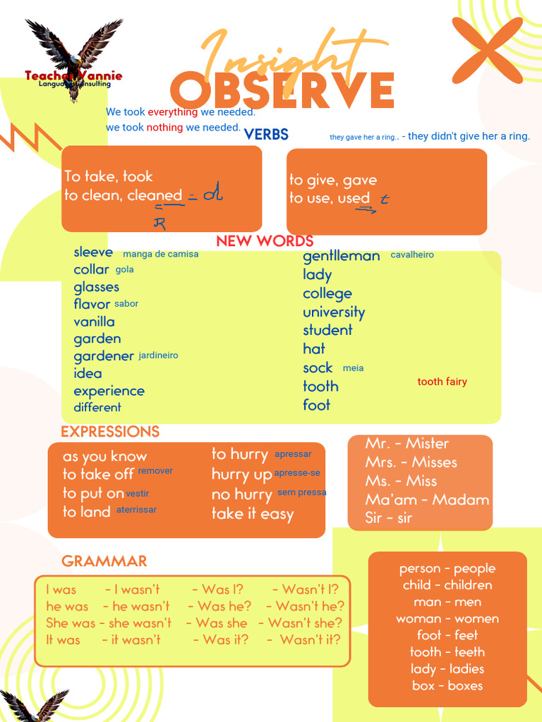 Kami Export - Lesson Insight - Past of Verb To Be | PDF