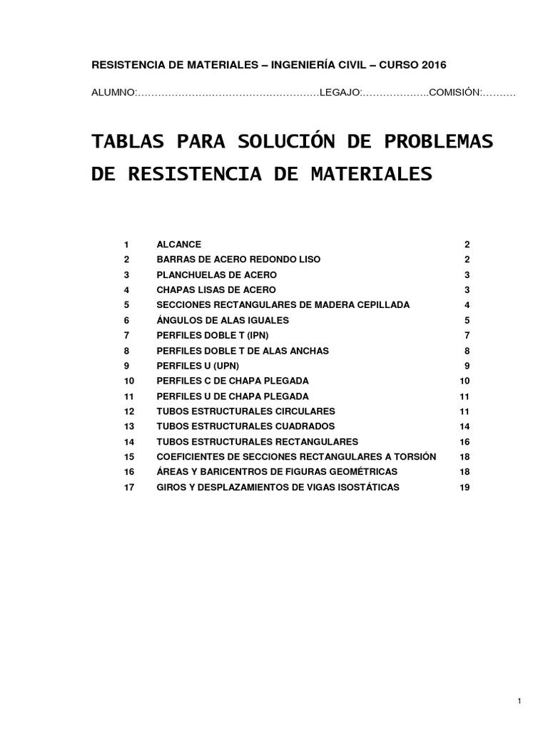 Resistencia de Materiales Ingenieria Civ | Descargar gratis PDF | Resistencia de materiales ...