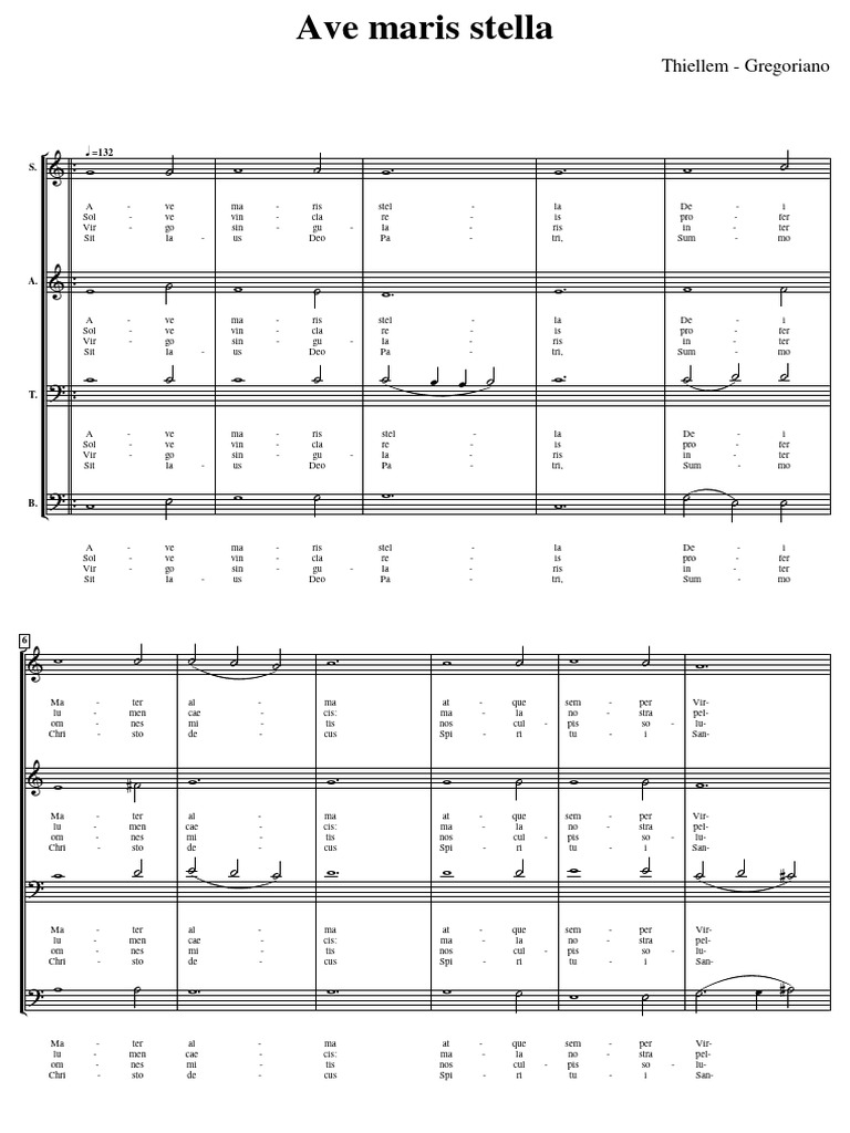 Himno Gregoriano: Ave Maris Stella | PDF