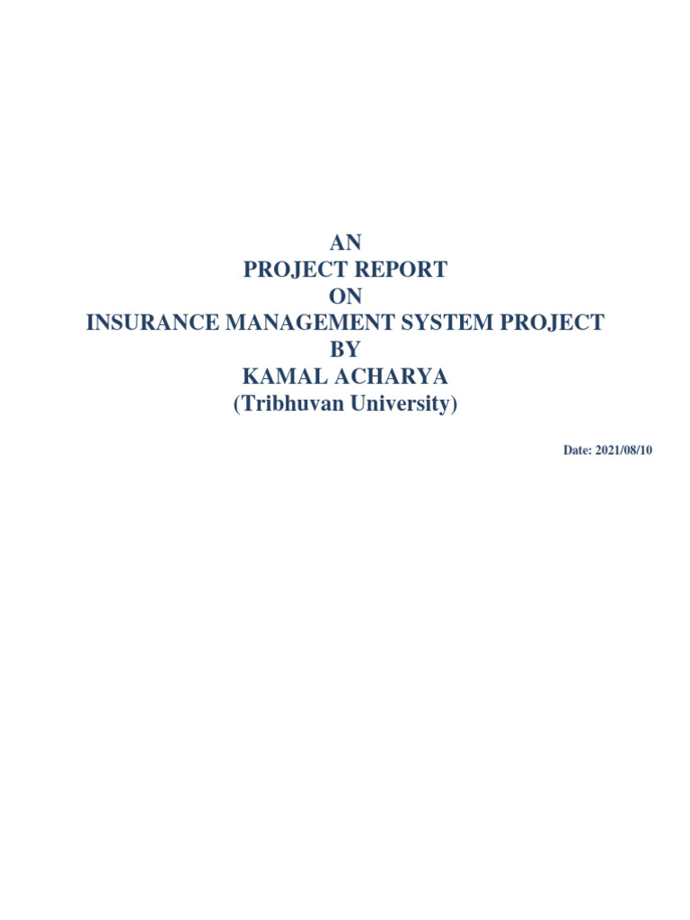 Insurance Management System Project Report | PDF | Microsoft Access ...