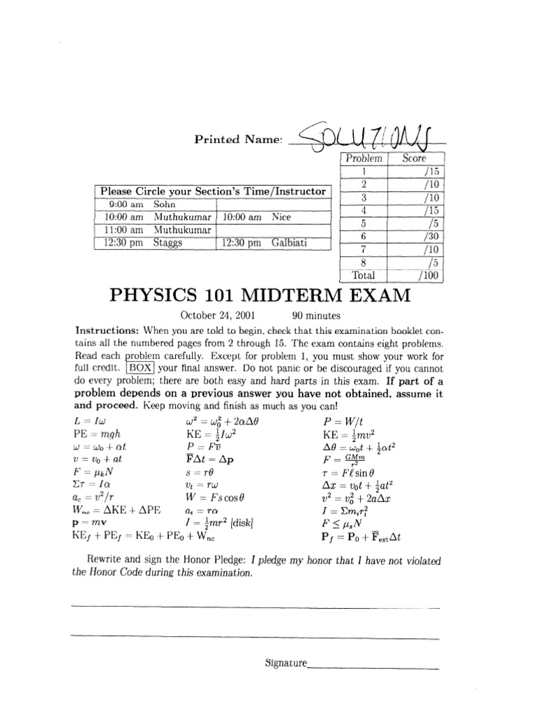 Midterm 01 Sol | PDF