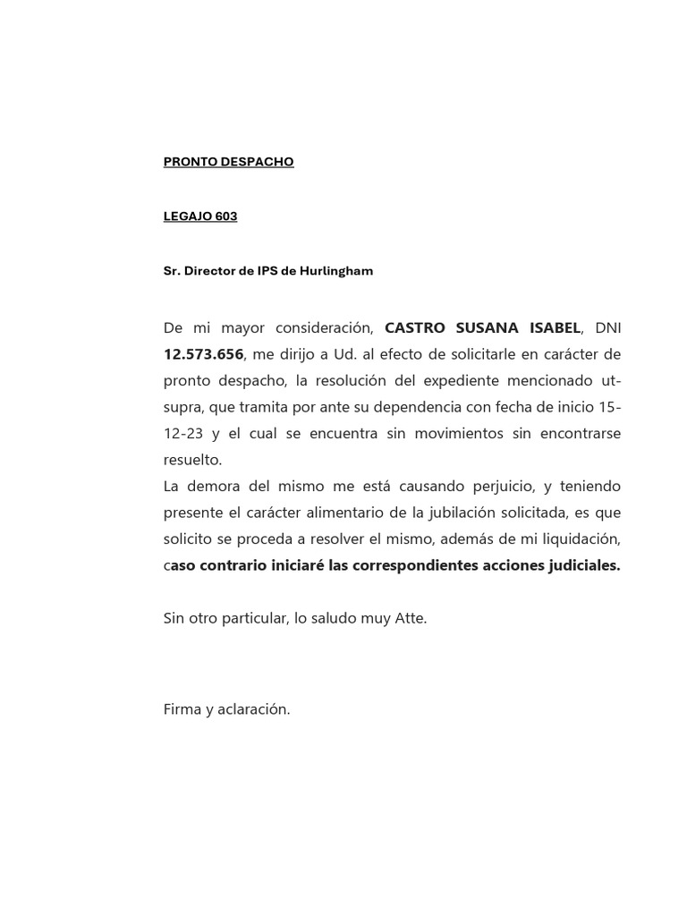 Pronto Despacho Ips | PDF