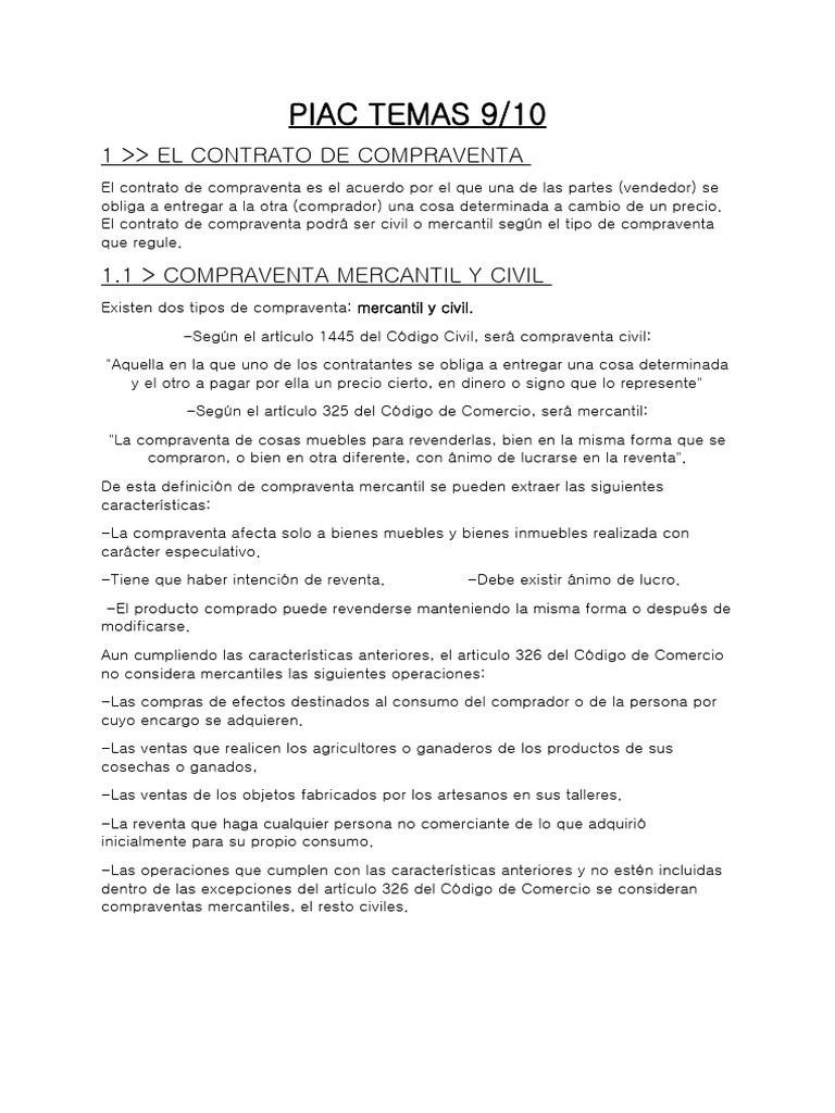 Contrato de Compraventa: Claves y Tipos | PDF | Economias | Business