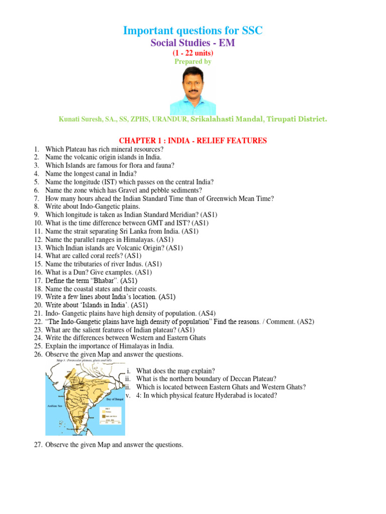 Key SSC Social Studies Questions | PDF | Human Development Index