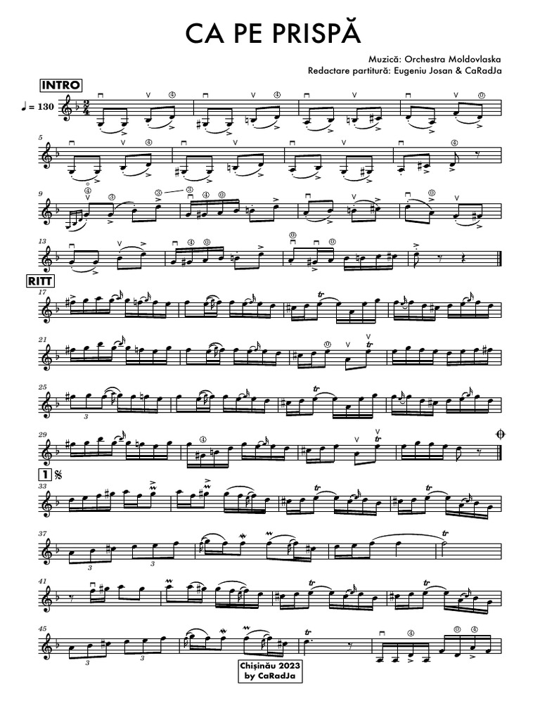 Orchestra Moldovlaska Music Score | PDF