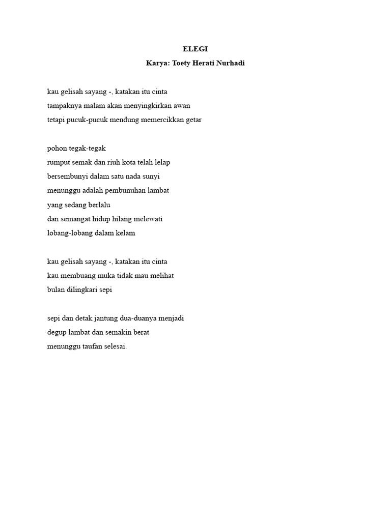 Puisi ELEGI | PDF | Griya & Taman | Seni