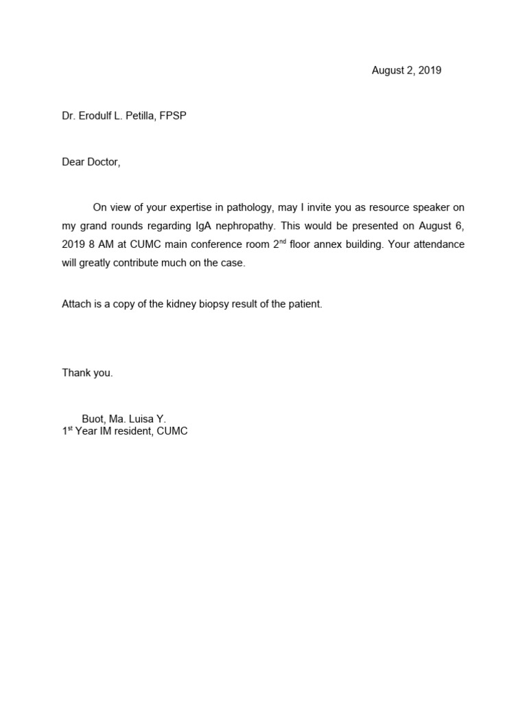 Invitation Resource Speaker | PDF | Staining | Kidney