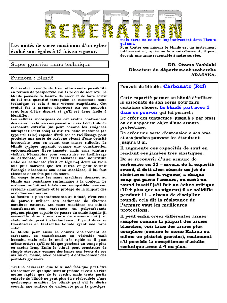 Evolués Cybergénération | PDF | Molécules | Hydrogène