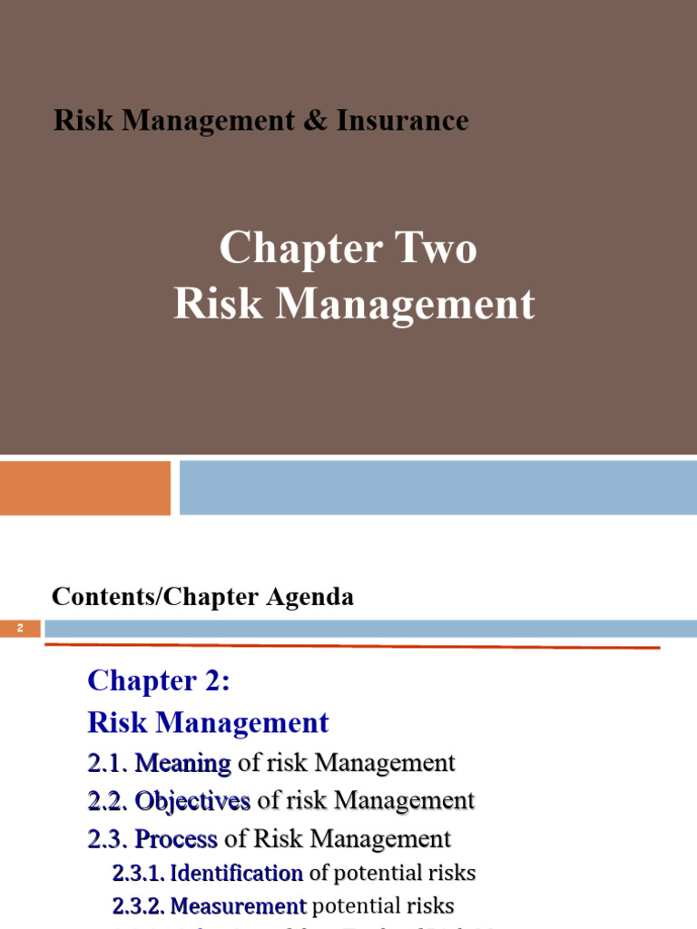 Risk Managemennt Chapter 2 - NGUC - 2020 | PDF | Risk Management | Risk