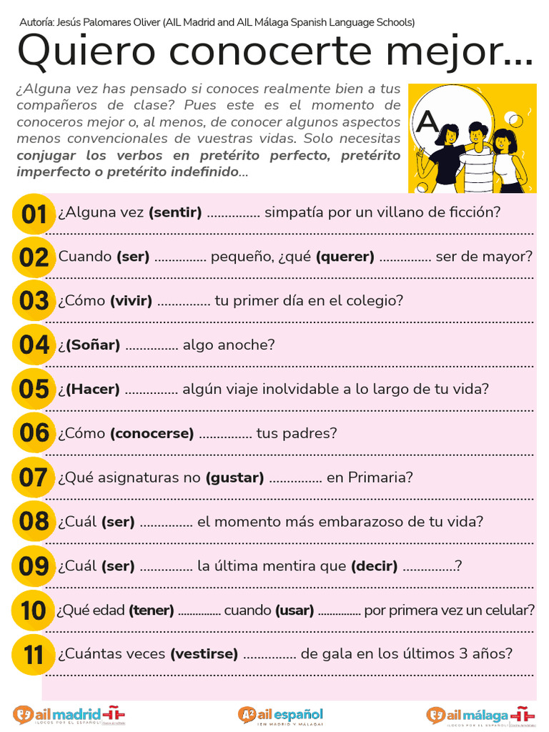 Actividad Espanol Contraste Perfecto Imperfecto Indefinido 1 | PDF ...