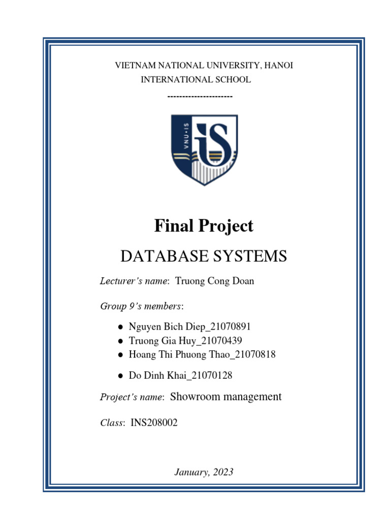 Final Project Database | PDF | Databases | Data Management Software Final Project Database | PDF | Databases | Data Management Software
