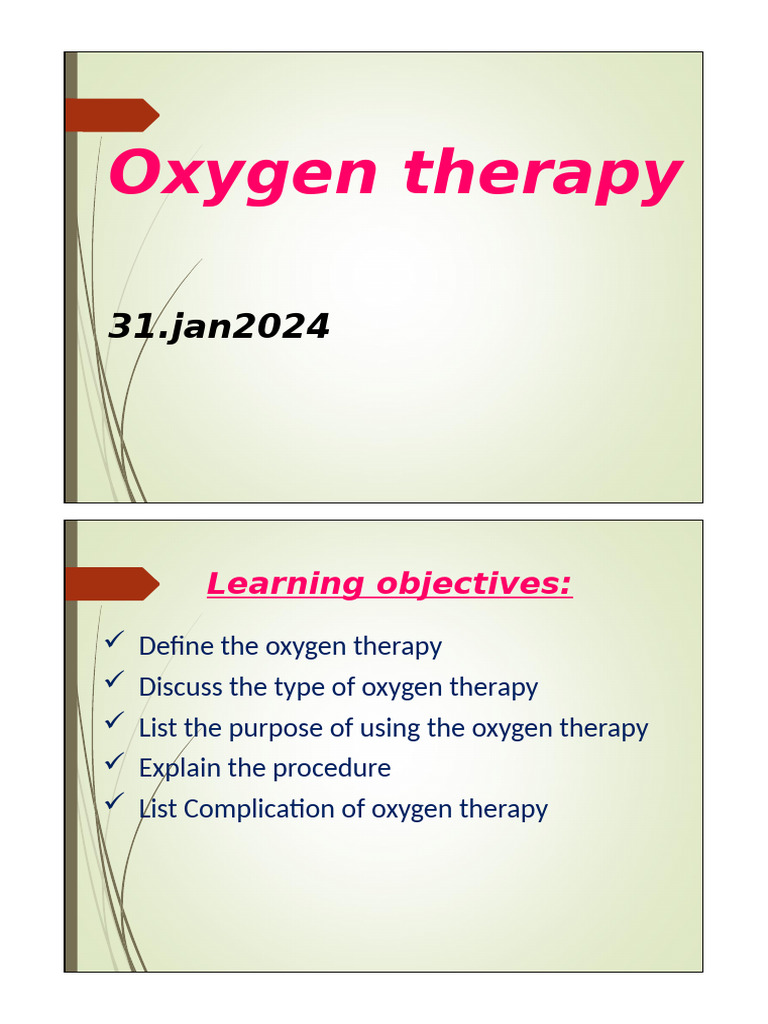 Oxygen Therapy | PDF | Chronic Obstructive Pulmonary Disease ...