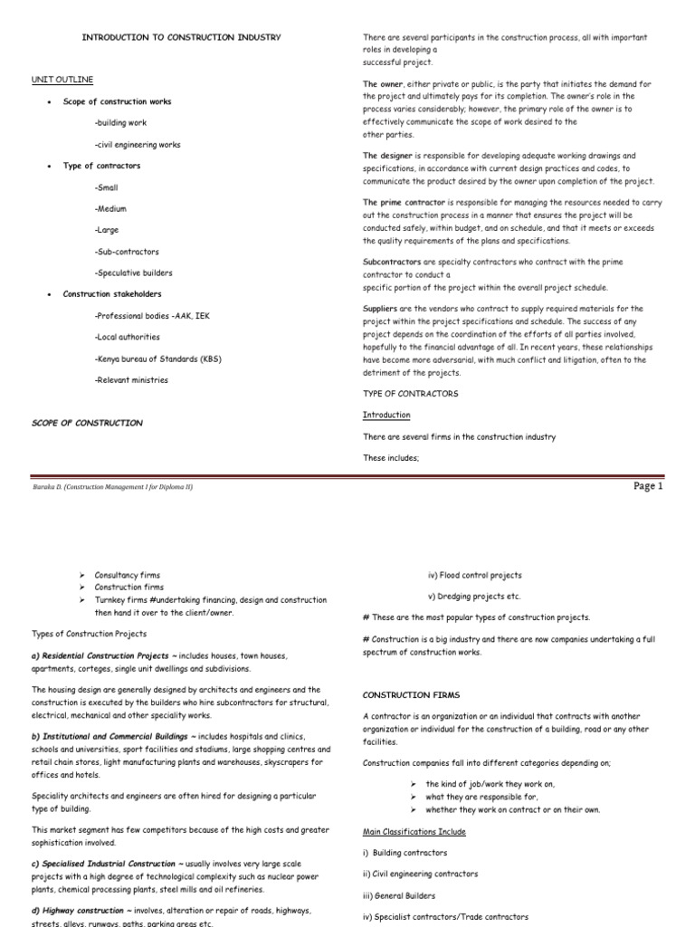 CONSTRUCTION MANAGEMENT 1 Short-1 | PDF | General Contractor | Business