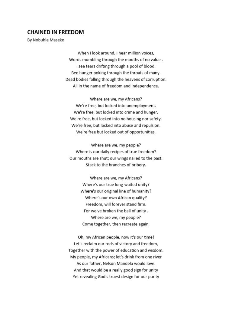 Chained in Freedom by Nobuhle Maseko | PDF
