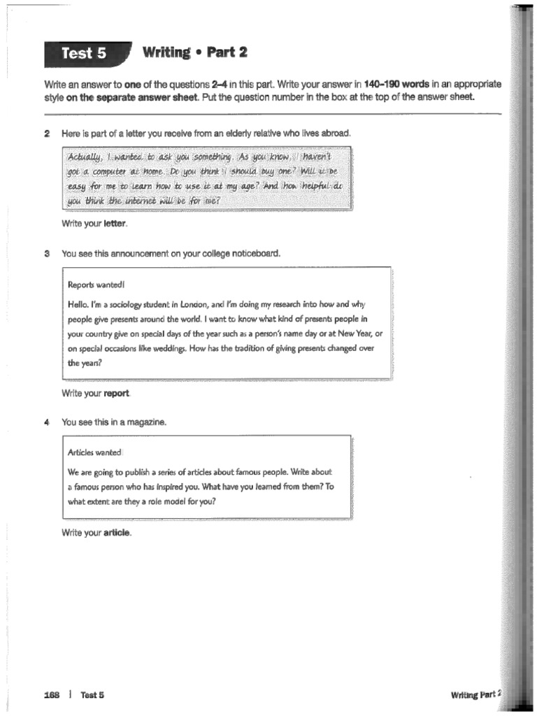 FCE - Writing Part 2 | PDF