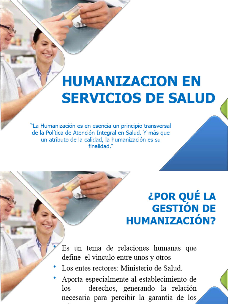DIAPOSITIVAS HUMANIZACION EN SERVICIOS DE SALUD | PDF | Unidad de ...