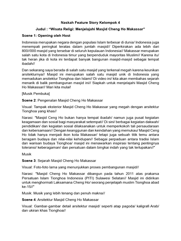 Naskah Feature Story Kelompok 4 | PDF