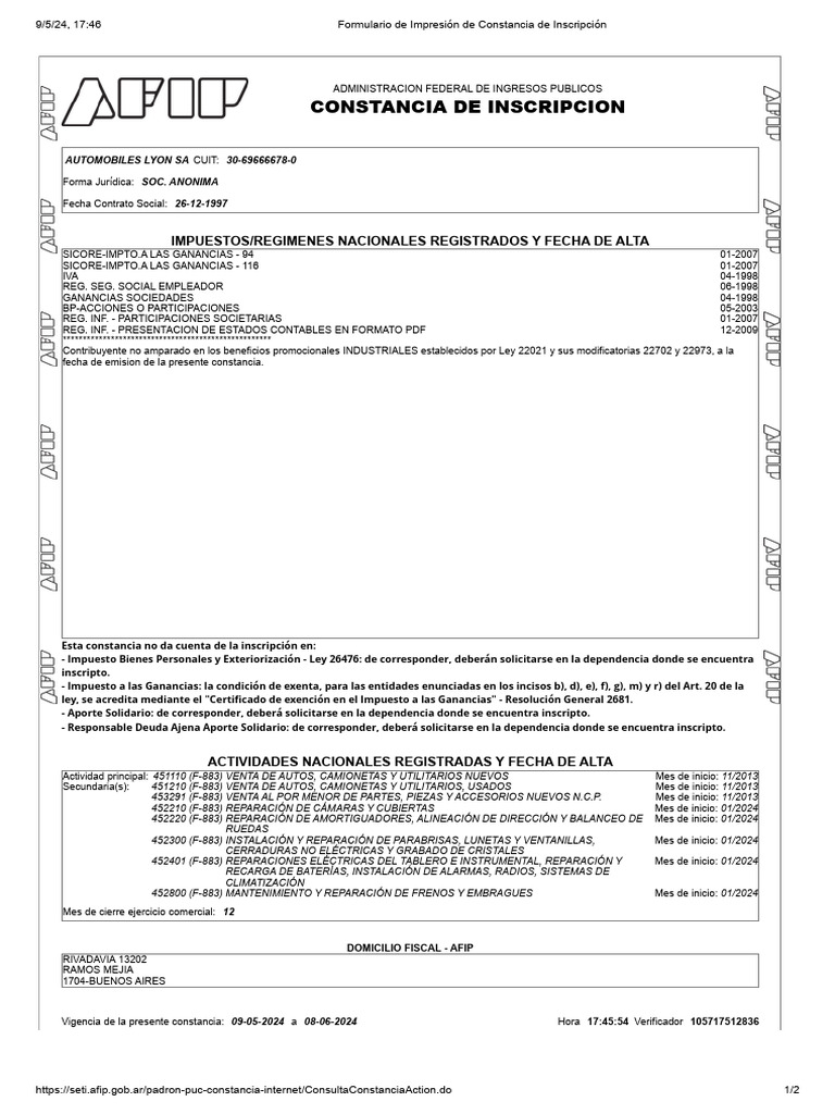 AFIP - Administración Federal de Ingresos Públicos | PDF | Finanzas del ...