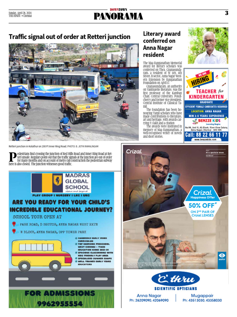 EPaper Chennai DC ANGR - 28 04 2024 - 3 | PDF | Transport | Land Transport
