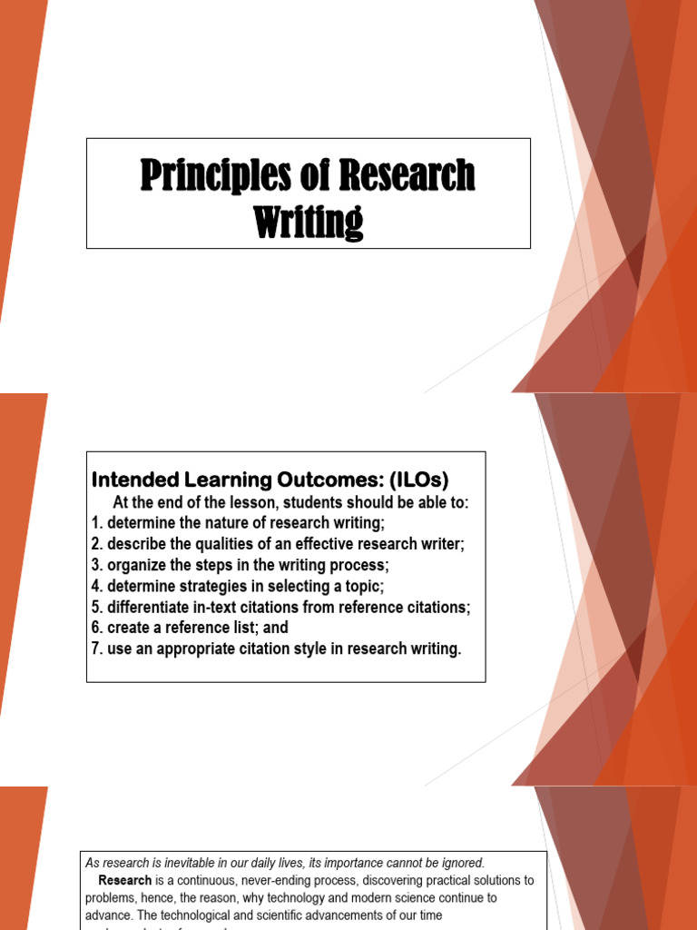 Principles of Research Writing | PDF | Validity (Statistics) | Survey ...