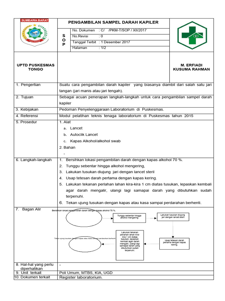Prosedur Pengambilan Darah Kapiler | PDF