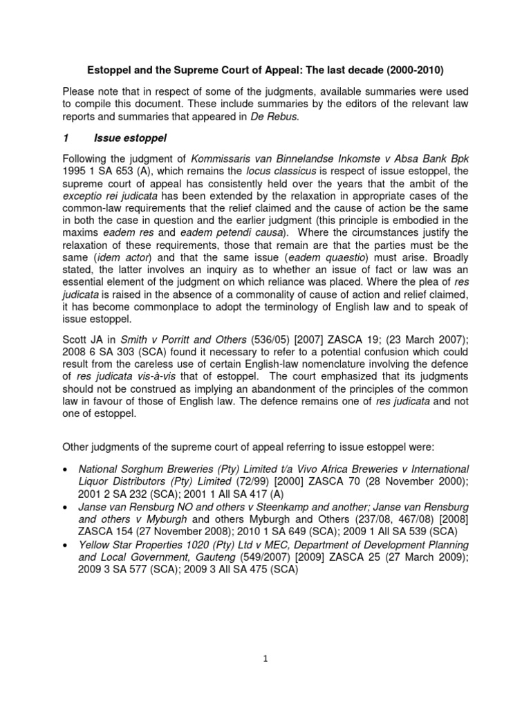 Decided Cases On Estoppel | PDF | Estoppel | Law Of Agency