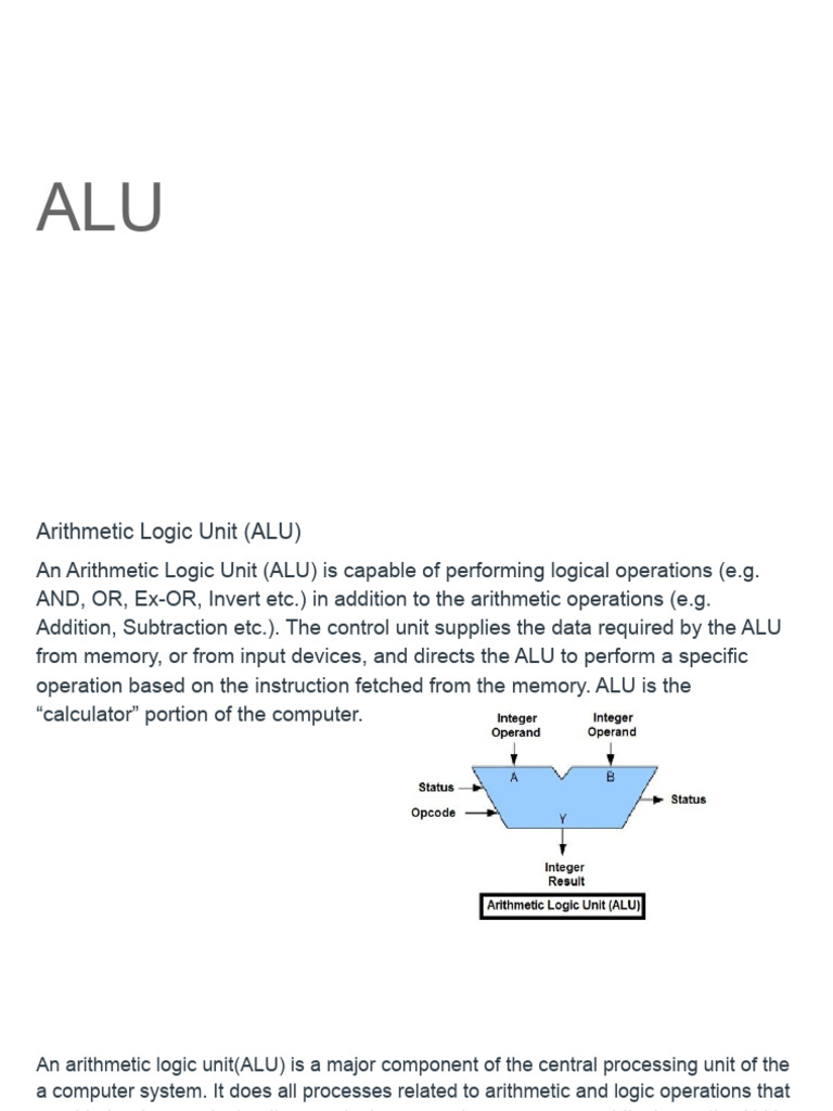ALU | PDF | Central Processing Unit | Computer Architecture