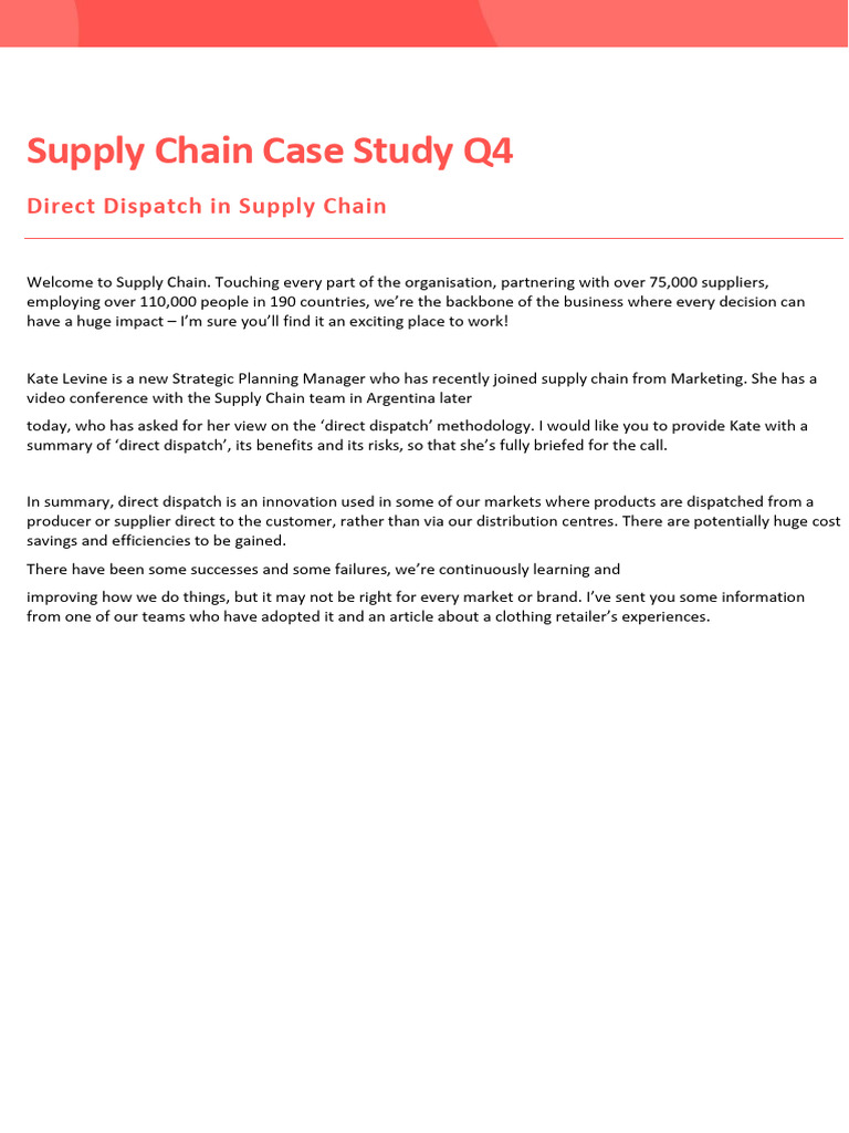Direct Dispatch in Supply Chain Overview | PDF | Supply Chain | Retail