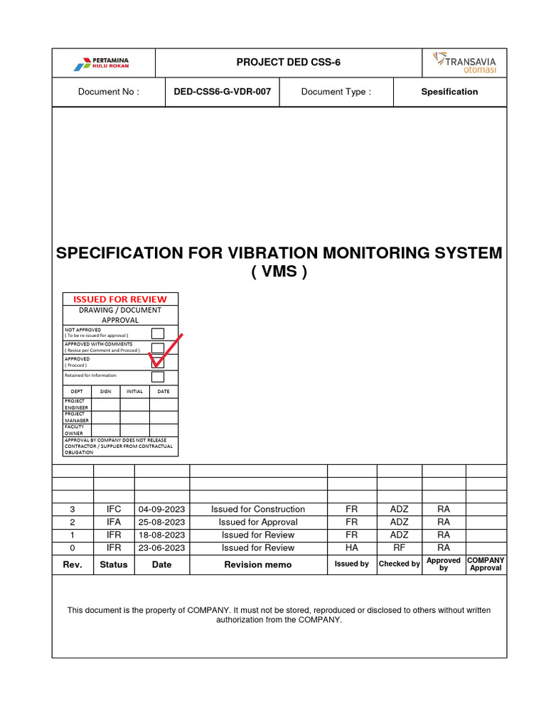 Specification For VMS REV3 FR ARM | PDF | Programmable Logic Controller | Input/Output
