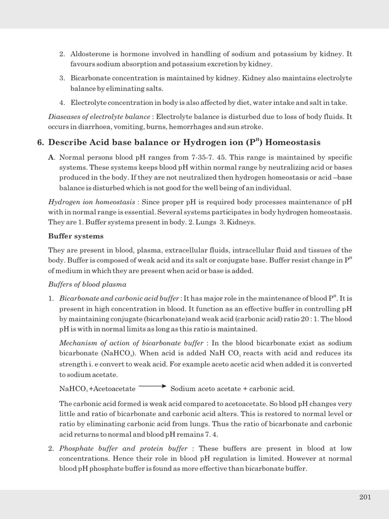 ACID BASE BALANCE Question and Answers | PDF | Homeostasis | Buffer ...