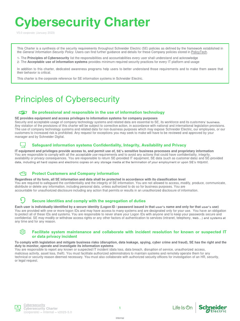 Cybersecurity Charter - English | PDF | Security | Computer Security