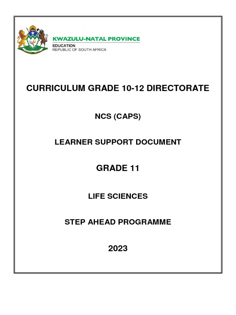 LFSC Grade 11 Step Ahead Learner Support Document2023 | PDF | Cellular ...