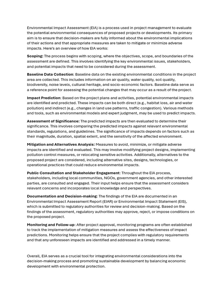 Understanding Environmental Impact Assessment | PDF | Environmental ...