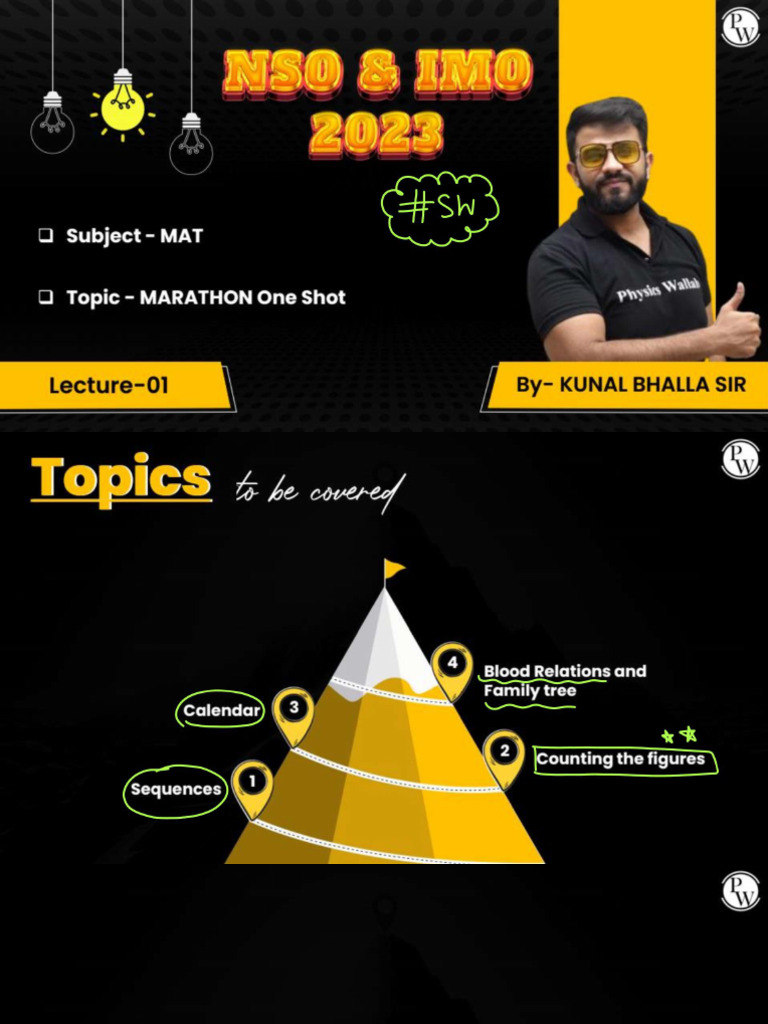 Complete NSO & IMO MAT - Class 10th - Class Notes (By Kunal Bhalla Sir ...