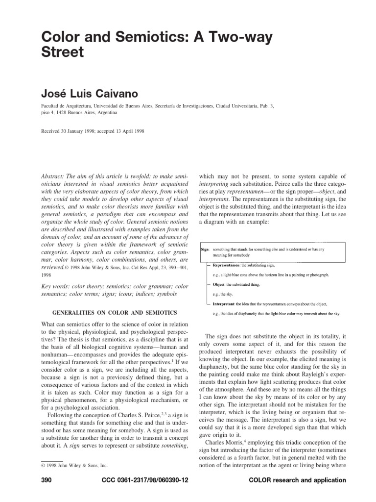 Color and Semiotics | PDF | Color | Semiotics
