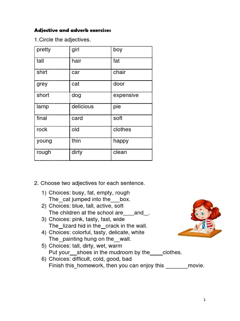 Adjective and Adverb Exercises | PDF | Adverb