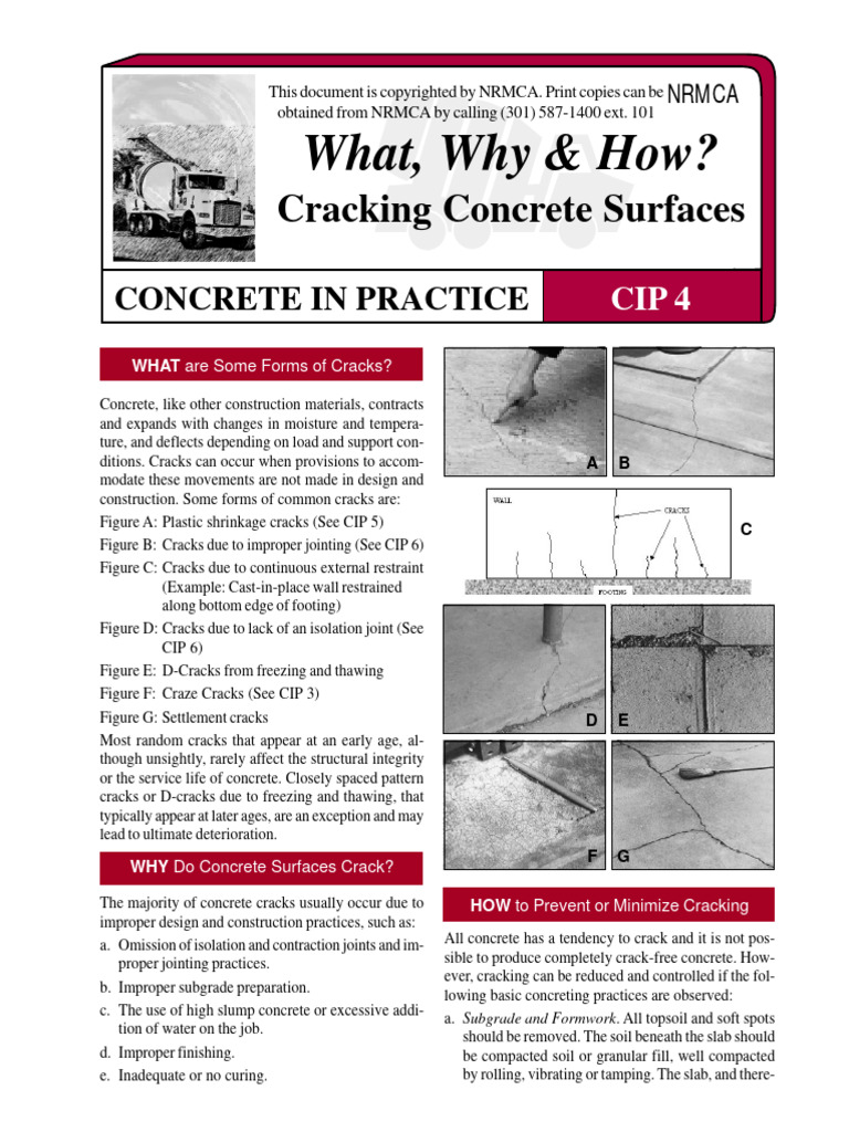 Nrmca What & Why & How Cracking Concrete Surfaces | PDF | Concrete ...