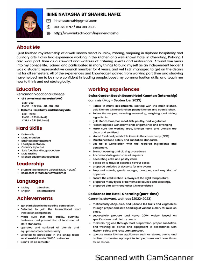 Resume Irine Natasha | PDF