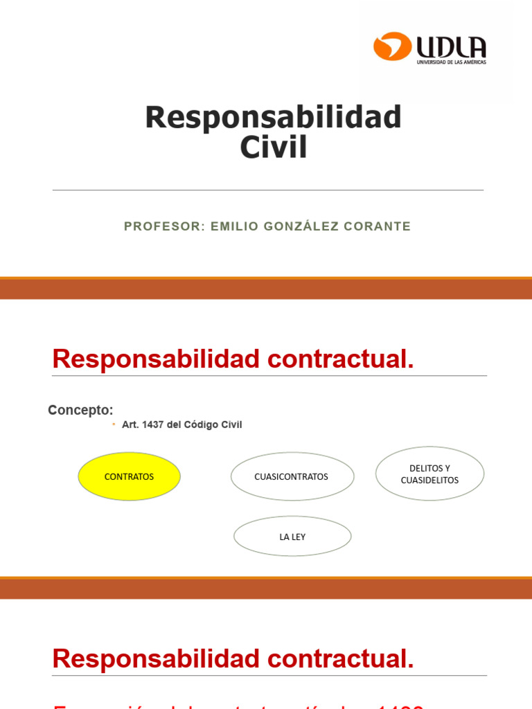 Responsabilidad Contractual 2022 Egc | PDF | Daños y perjuicios | Ley ...