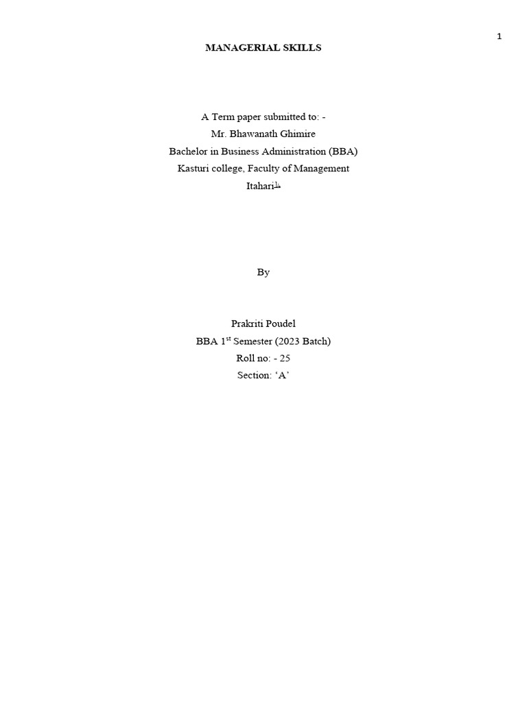 Essential Managerial Skills Explained | PDF | Skill | Leadership