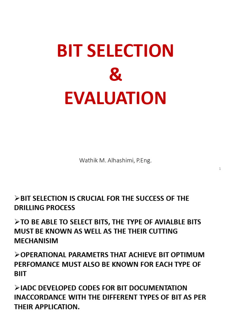 Bit Selection | PDF | Abrasive | Drilling