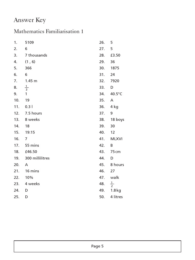 11 Plus GL Assessment Maths 1 Answers | PDF | Teaching Methods & Materials