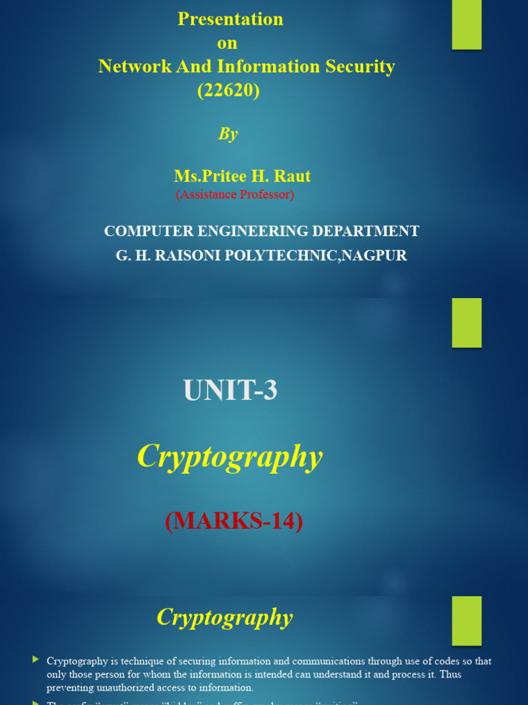 Unit 3 | PDF | Cryptography | Public Key Cryptography
