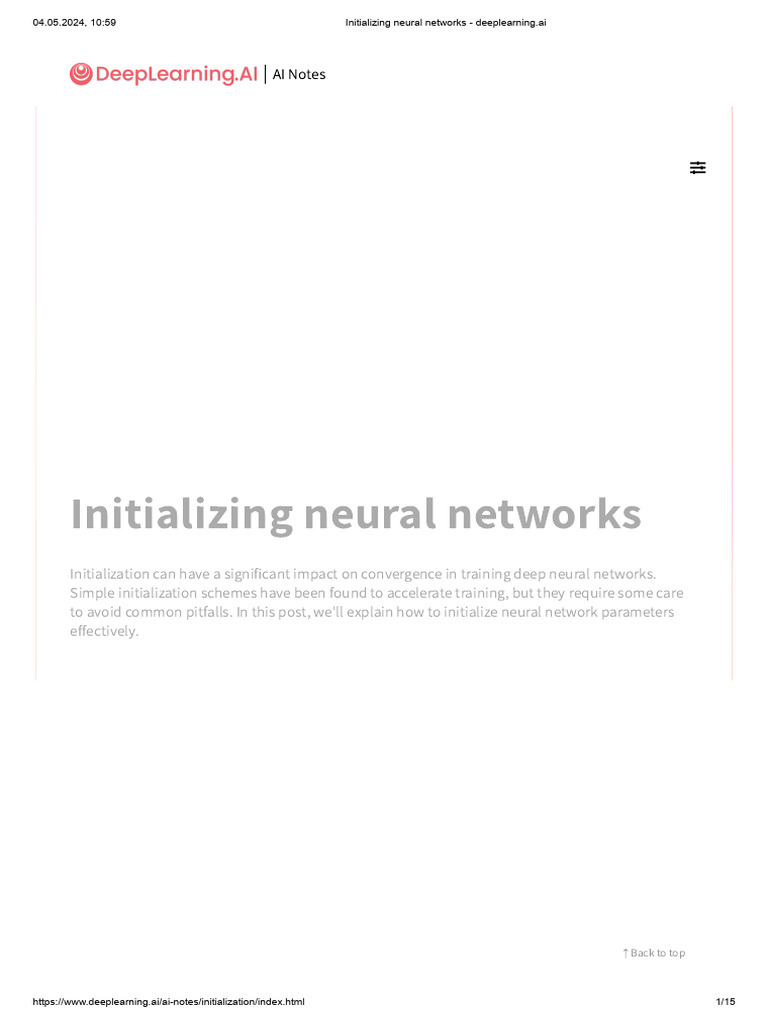Effective Neural Network Initialization | PDF | Artificial Neural Network | Applied Mathematics