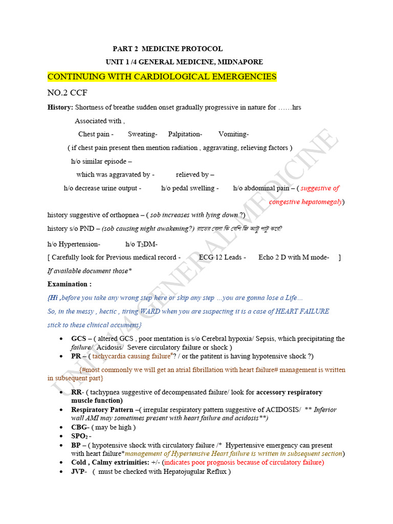 Medicine Protocol 2 | PDF | Heart Failure | Shock (Circulatory)