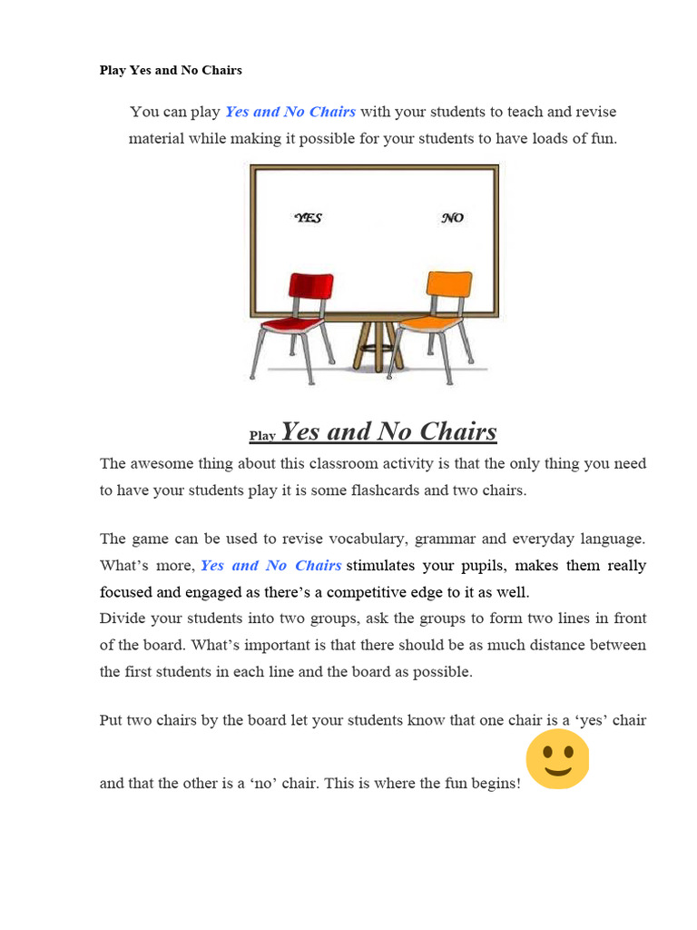Yes and No Chairs | PDF