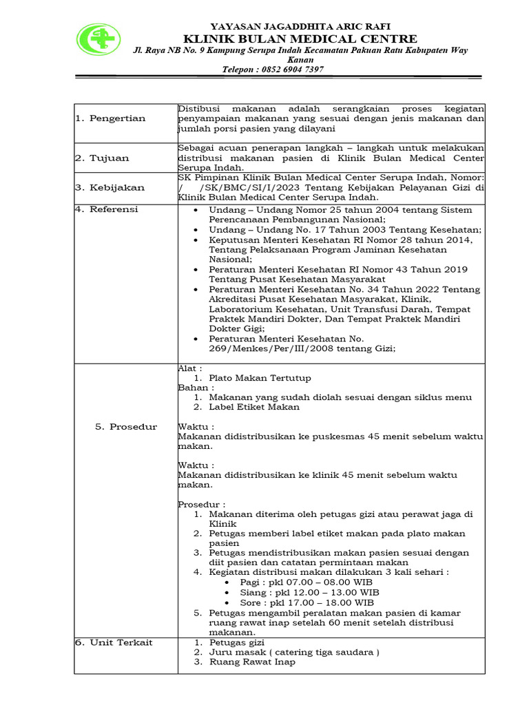 Sop Distribusi Pasien Ranap BMC | PDF | Pengembangan Diri | Kesehatan ...